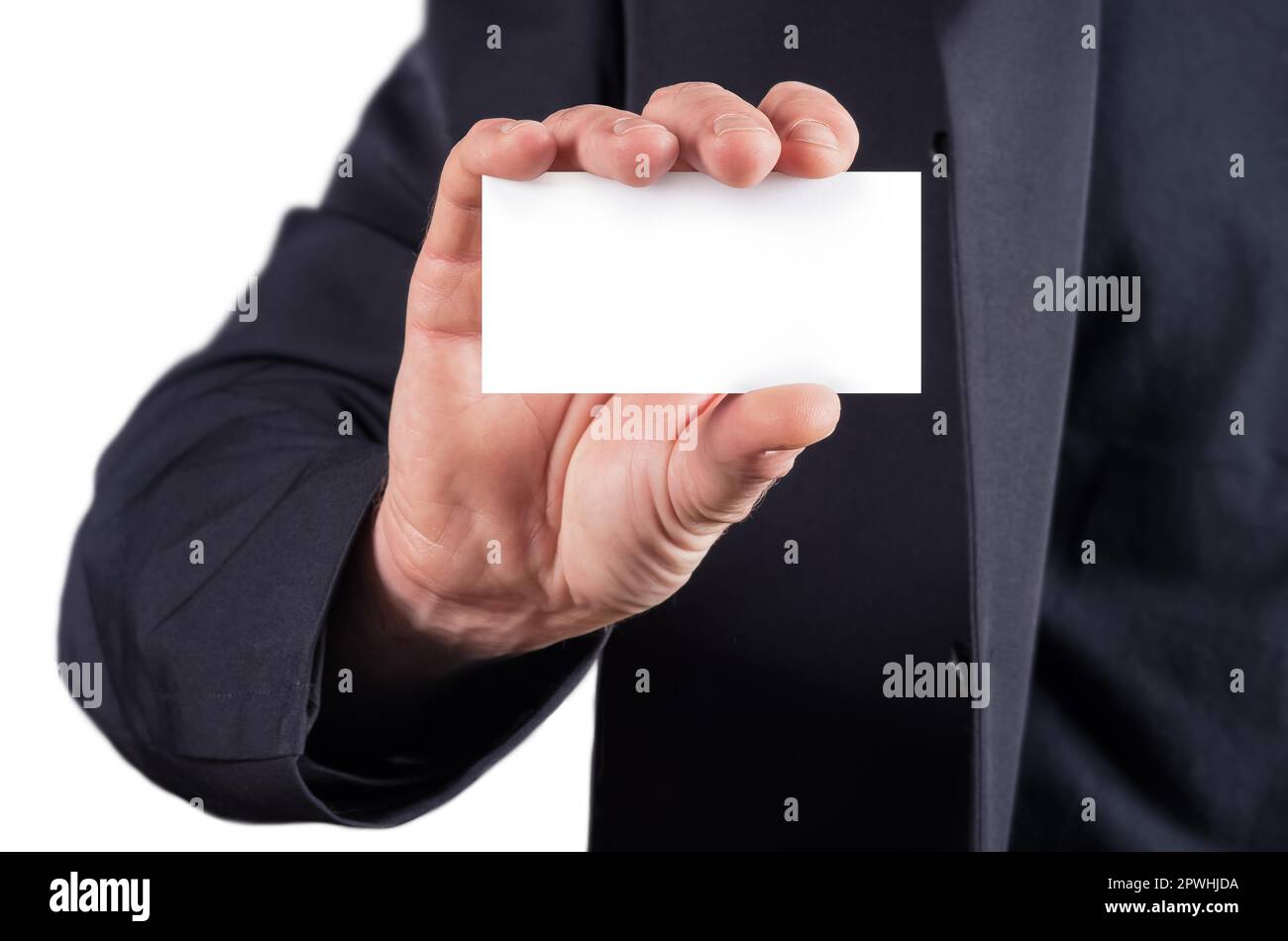 man with a business card Stock Photo - Alamy