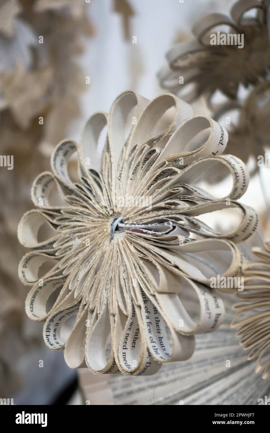 Artistic flower display made of paper at the Millennium Centre in ...