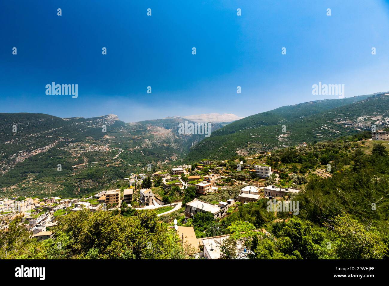 Lebanon mountains and Holy Kadisha(Qadisha) valley, mountain village ...