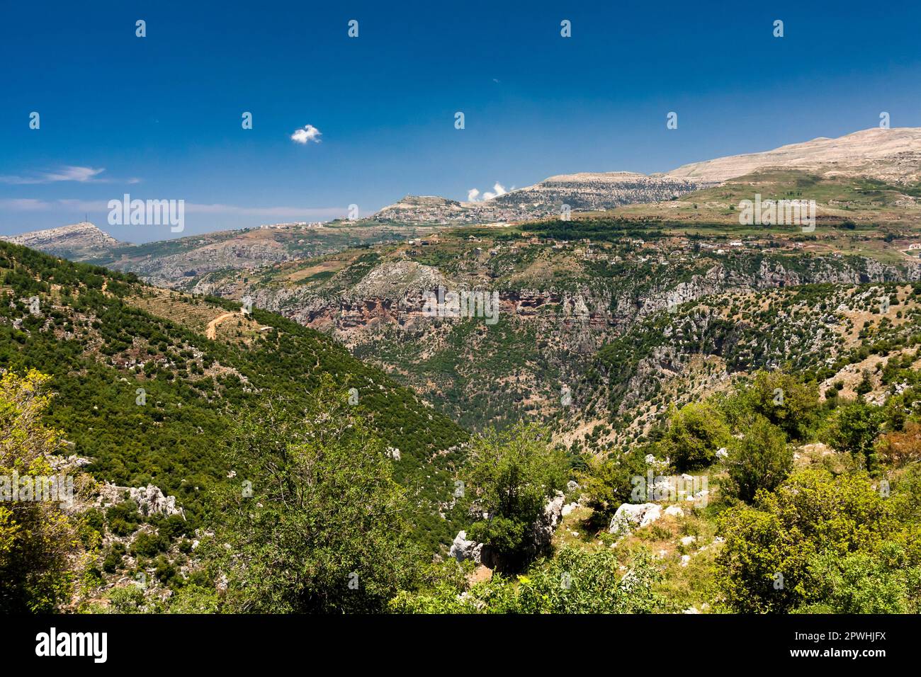 Lebanon mountains and Holy Kadisha(Qadisha) valley, mountain village ...