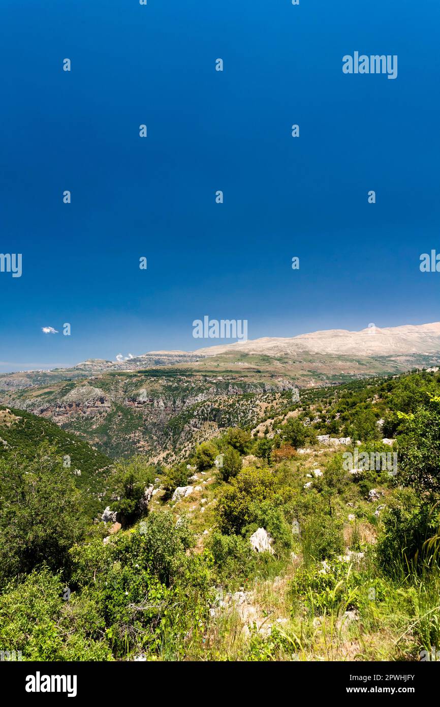 Lebanon mountains and Holy Kadisha(Qadisha) valley, mountain village ...