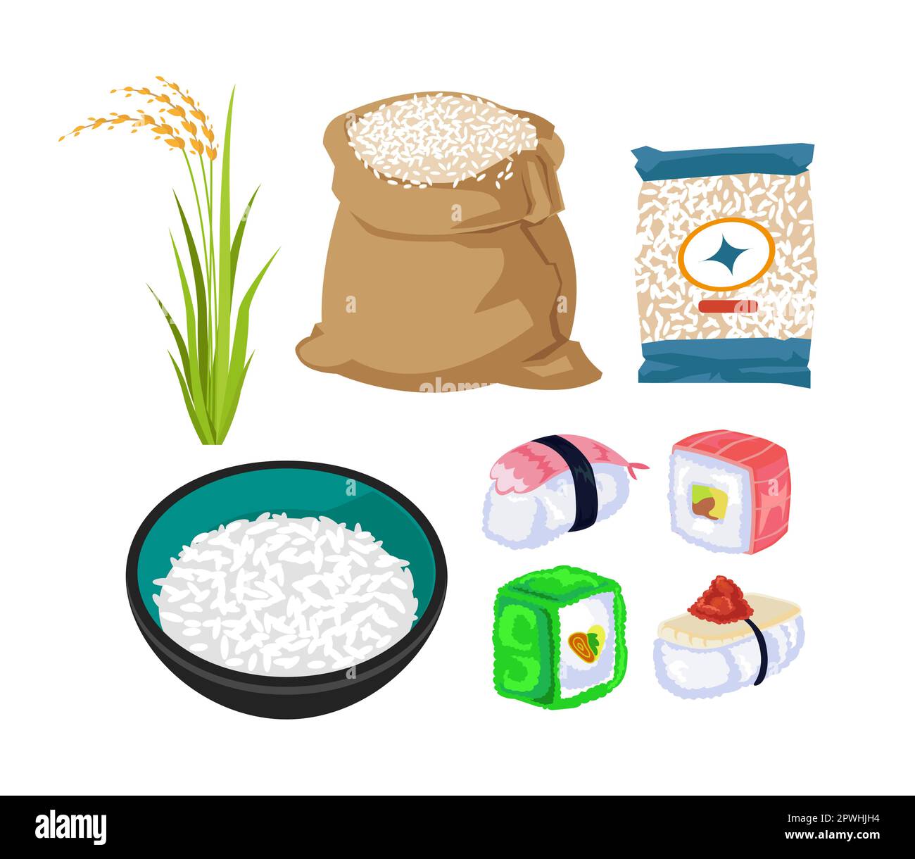 Japan growing rice Stock Vector Images - Alamy