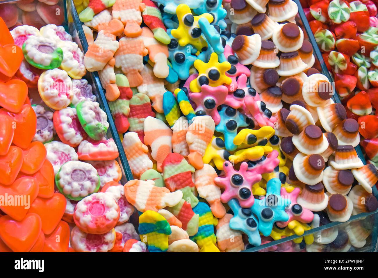 Delicious sweets at a market in Barcelona Stock Photo - Alamy