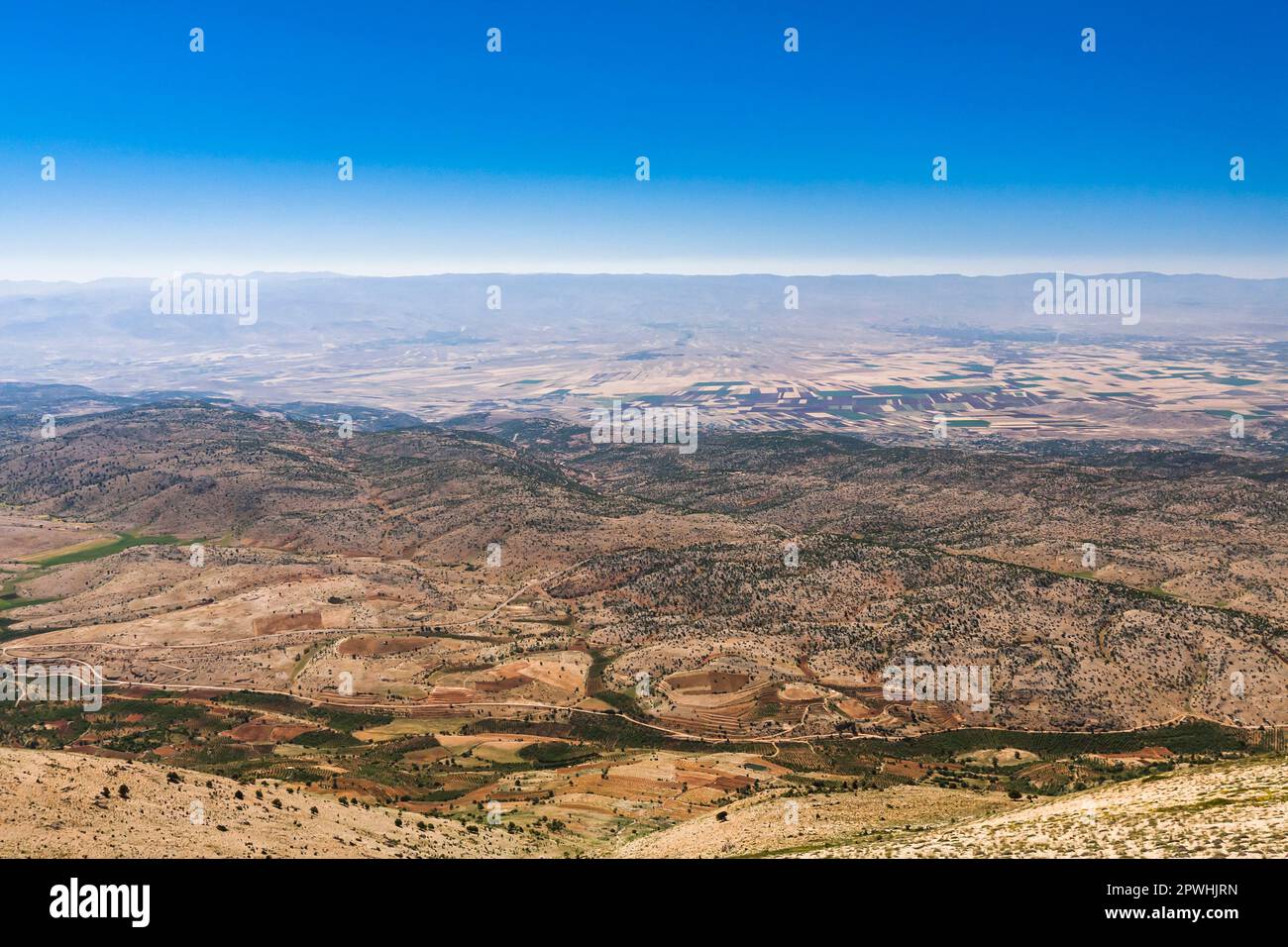 Bekaa valley(Beqaa) and Anti-Lebanon mountains, from Lebanon mountains ...