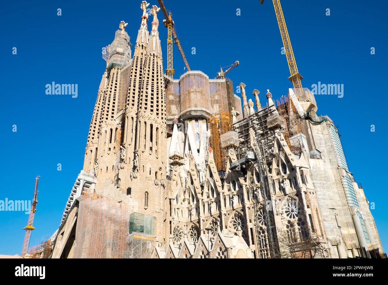 The construction site of the Sagrada Familia in Barcelona, Spain Stock ...