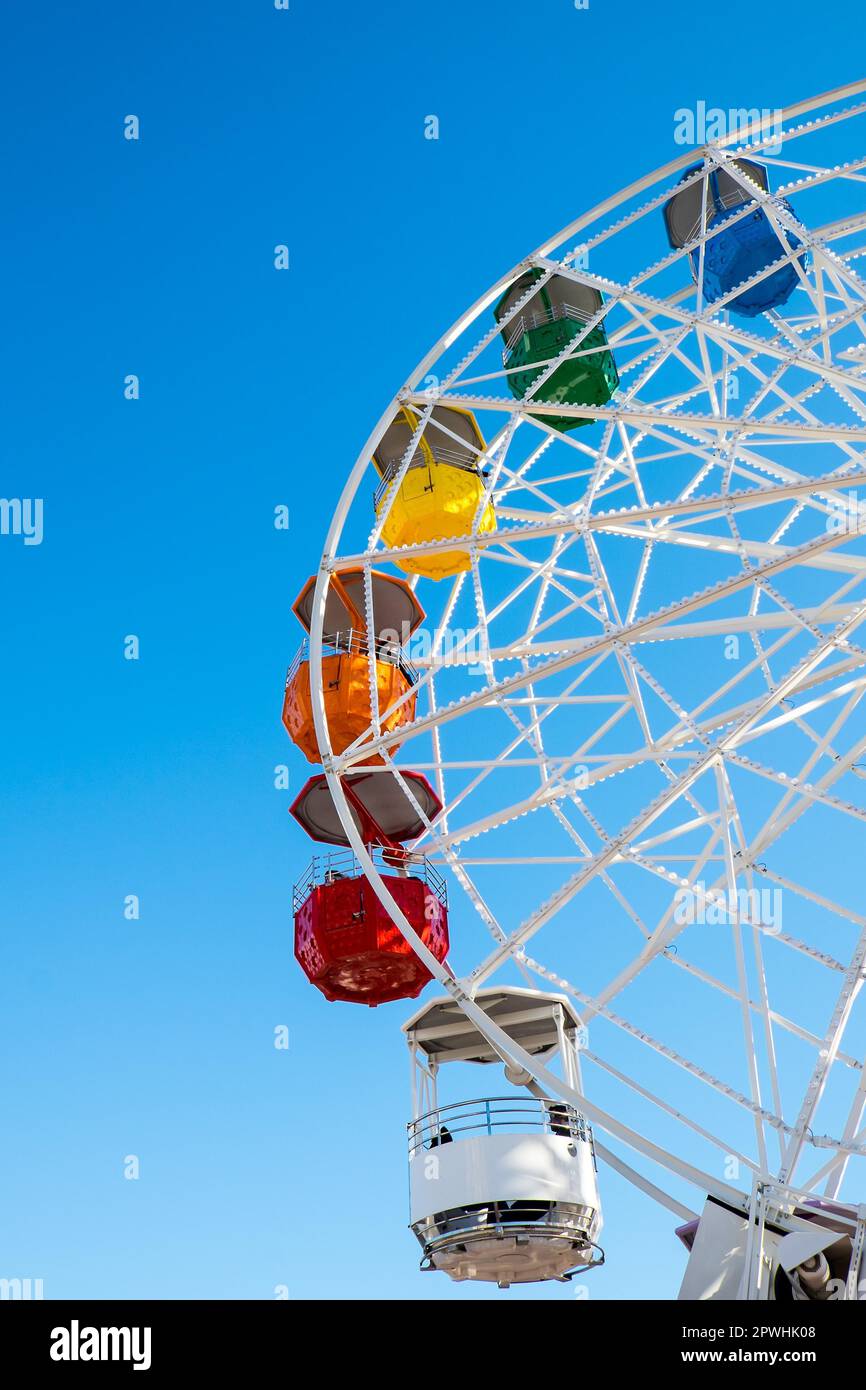 Detail of a colourful Ferris wheel at a fairground Stock Photo - Alamy