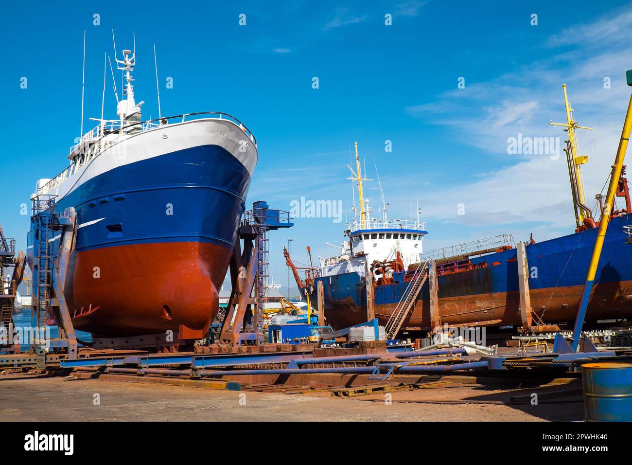 Trawler in dry dock hi-res stock photography and images - Alamy