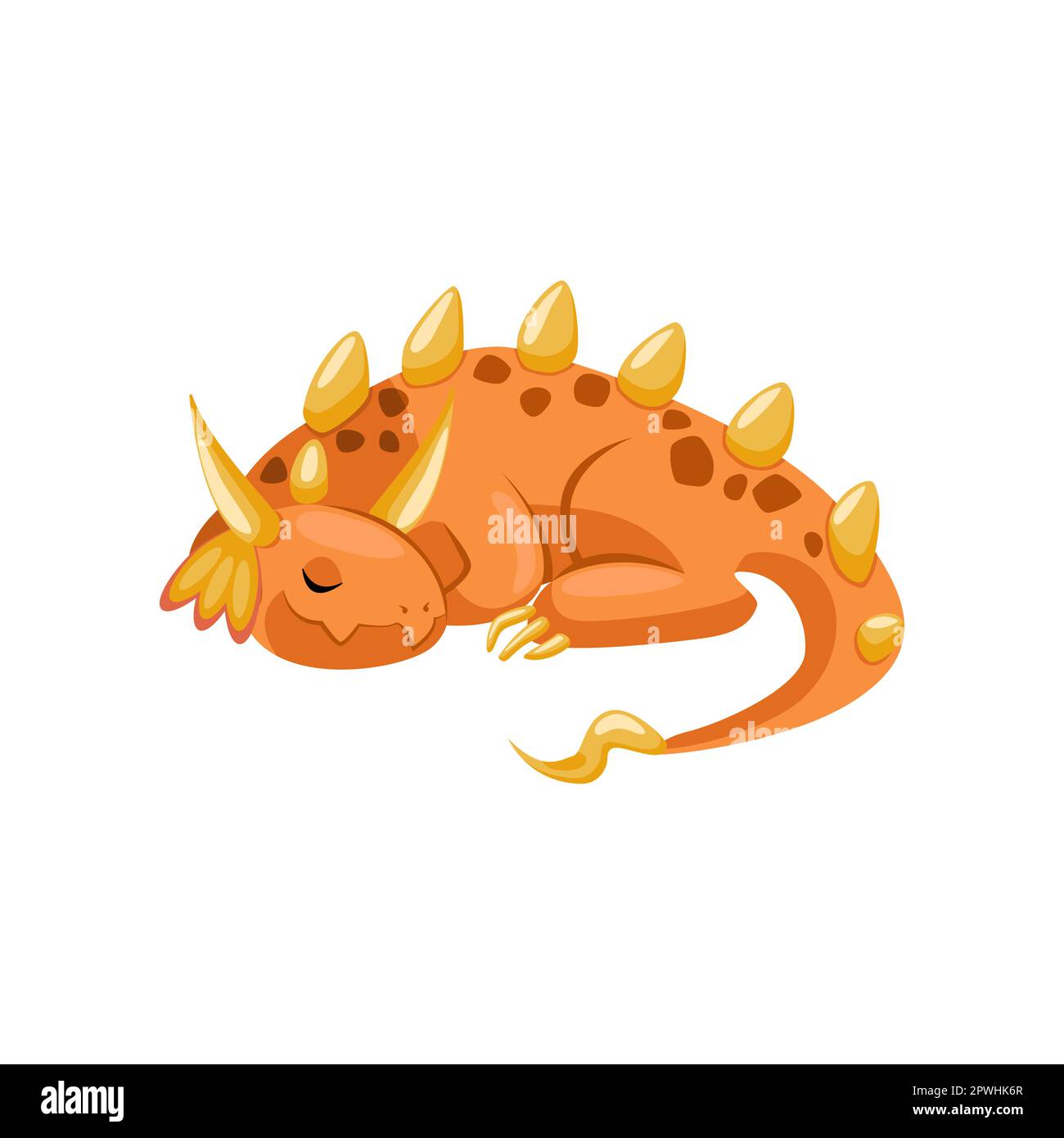 Orange fairytale monster or creature sleeping Stock Vector Image & Art ...