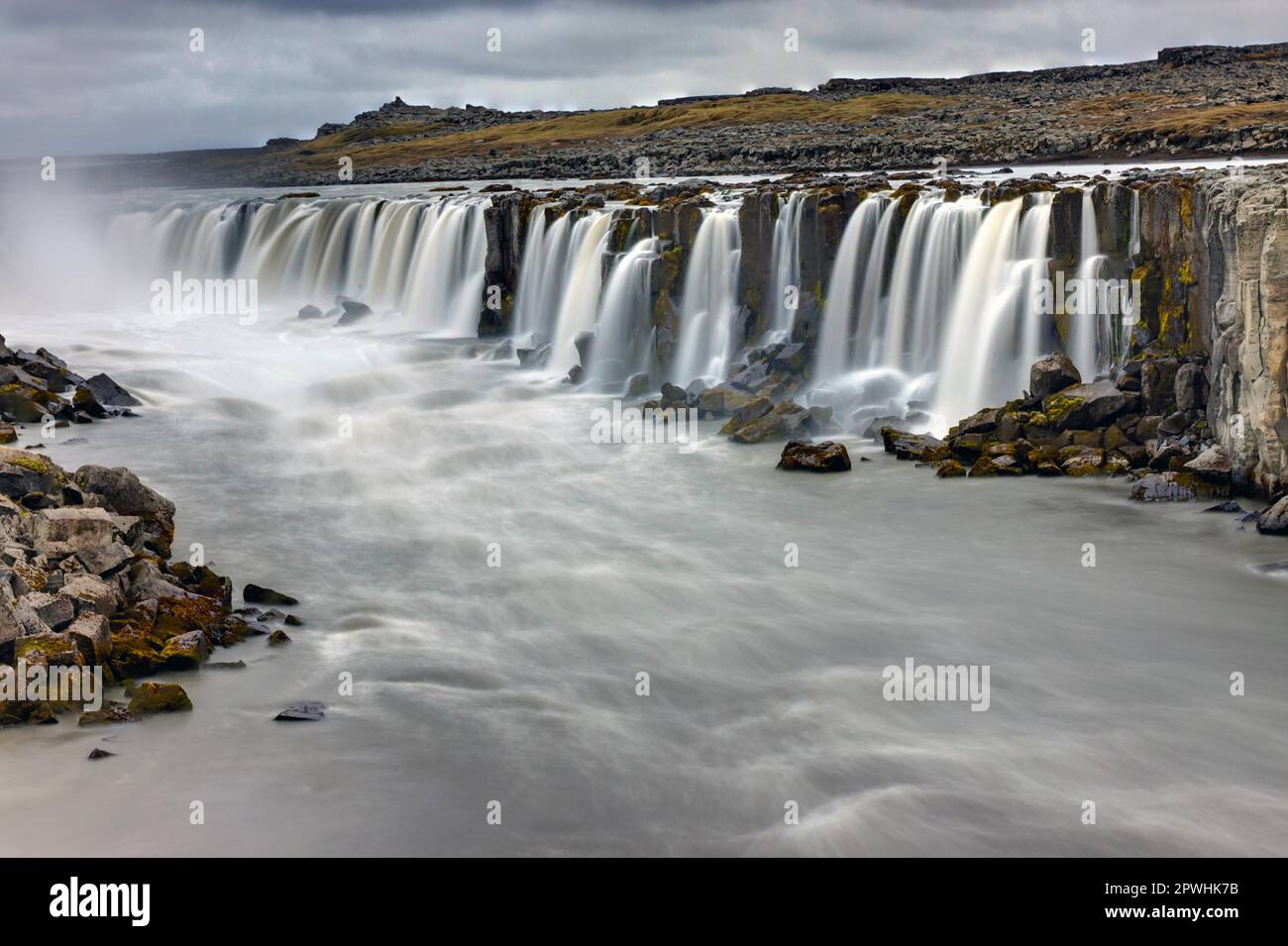 The Selfoss Waterfall in Iceland on a rainy day Stock Photo - Alamy