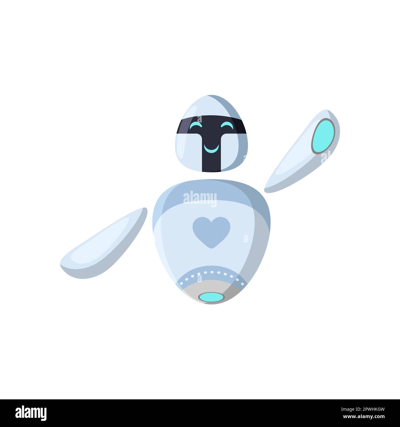 Happy white modern toy robot cartoon character illustration Stock ...