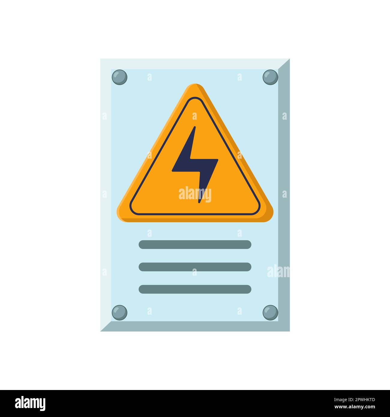 Electrical panel with warning sign vector illustration Stock Vector ...