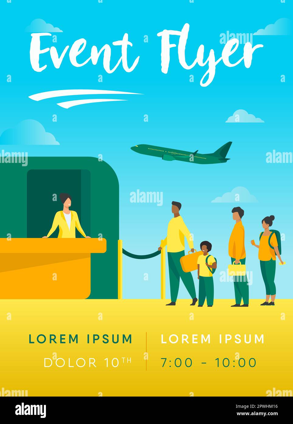 Airport queue vector illustration Stock Vector Image & Art - Alamy