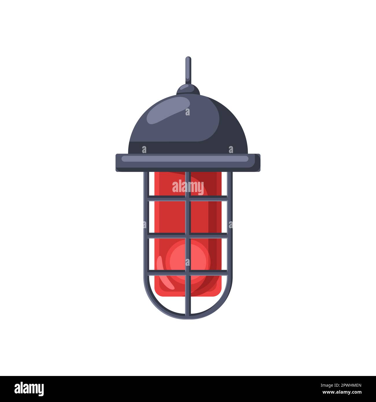 Hanging flashing red alarm light vector illustration Stock Vector Image ...