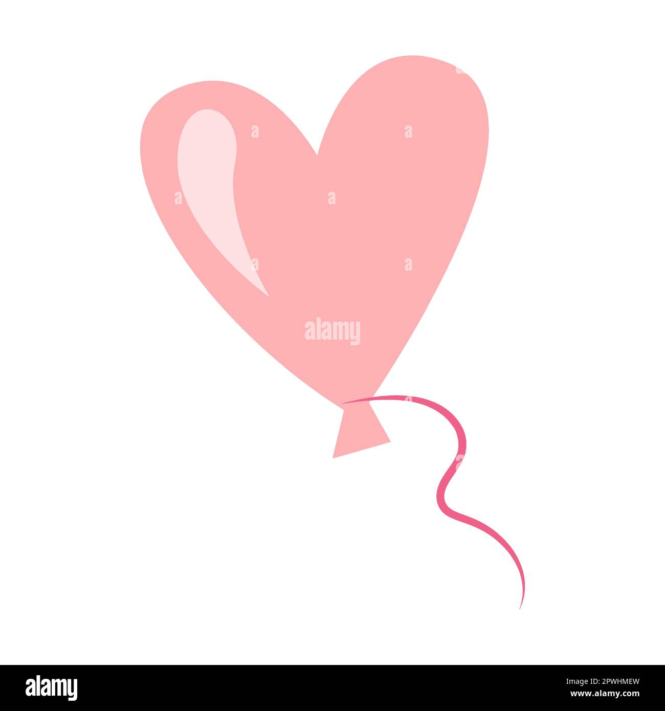 Cute heart shaped balloon, birthday party element vector illustration ...