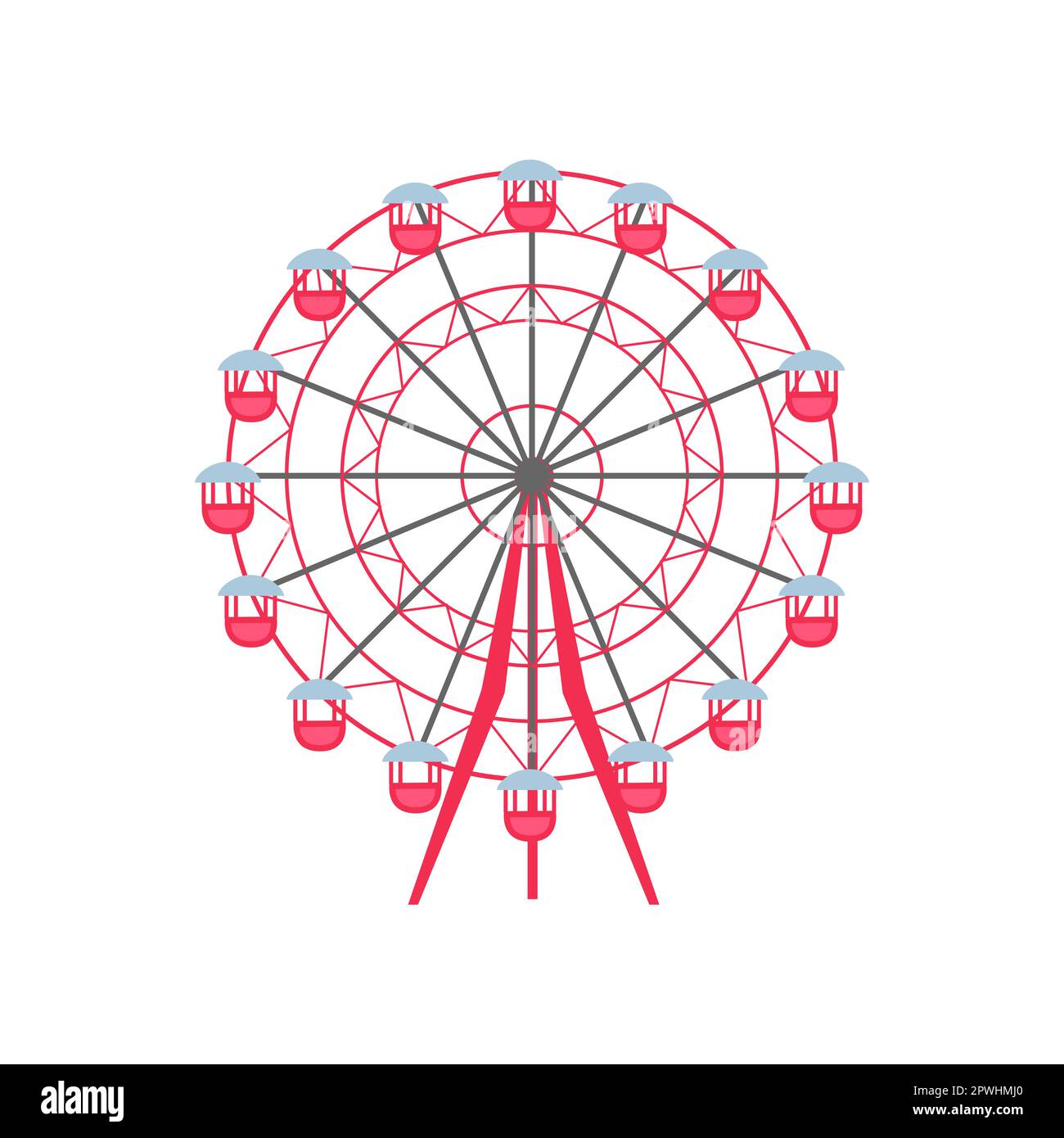 Amusement park Ferris wheel flat vector illustration Stock Vector Image ...