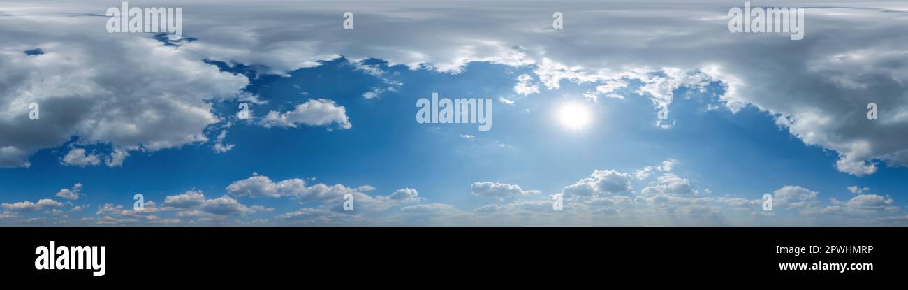 blue skybox with cumulus cloud as seamless hdri 360 panorama with ...