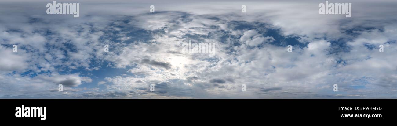 overcast blue sky with cumulus clouds as seamless hdri 360 panorama ...