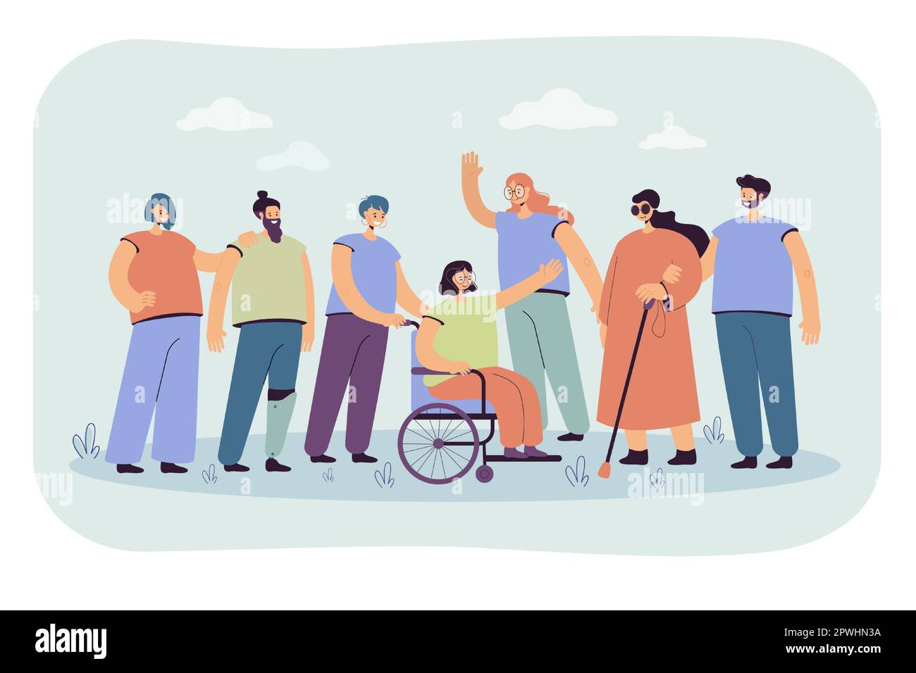 Cartoon people helping hi-res stock photography and images - Alamy