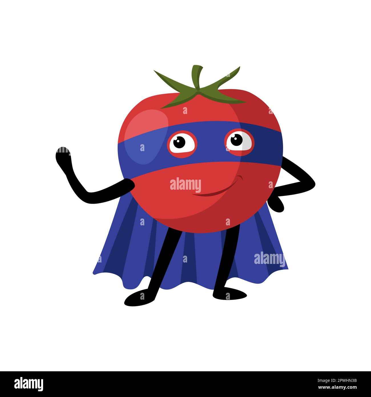 Cute superhero tomato character cartoon illustration Stock Vector Image ...