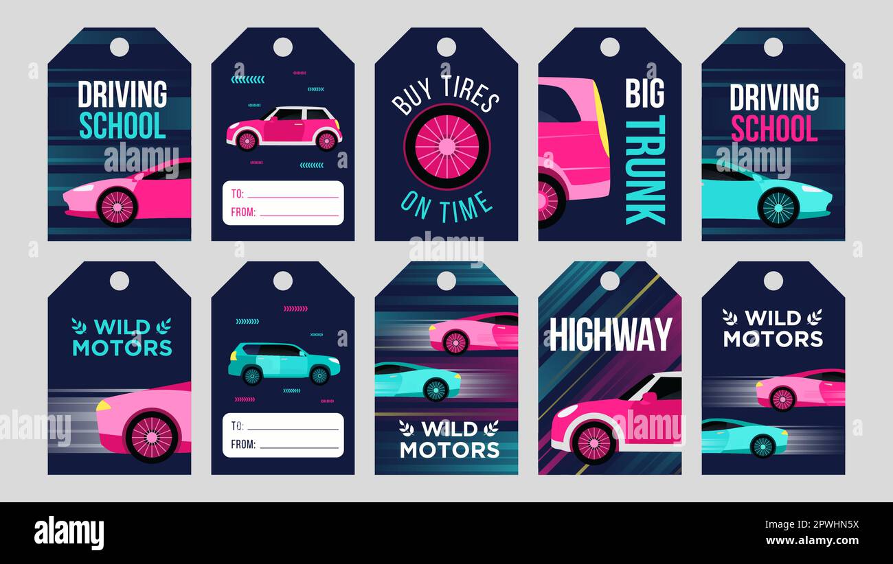 Wild motors tags set Stock Vector Image & Art - Alamy