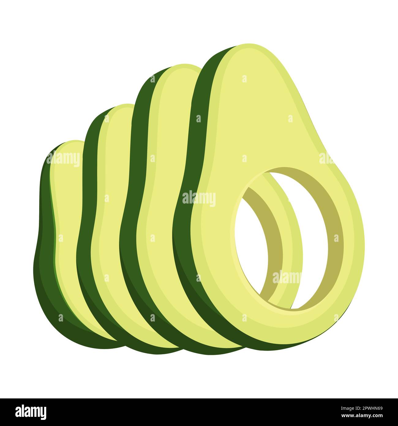 Avocado fruit. Avocado wedges and slices, halved and thinly sliced for ...
