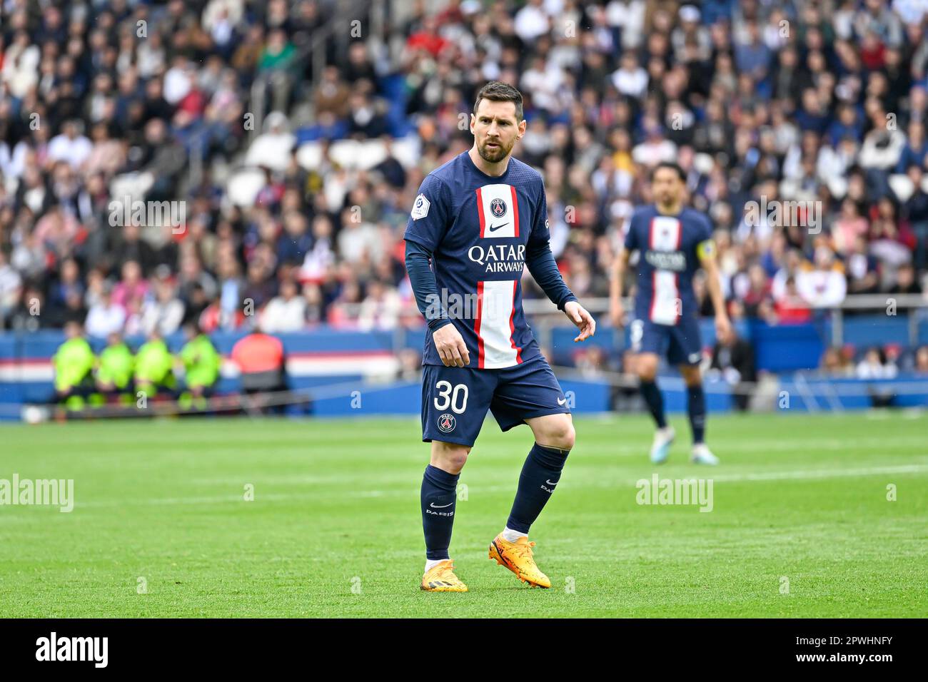 Paris, France. 30th Apr, 2023. Leo Lionel Messi during the Ligue 1 Uber ...