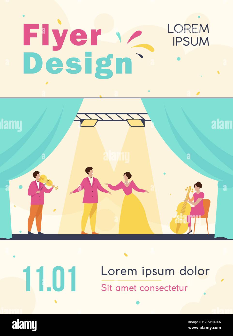 Opera singers playing on stage with musicians Stock Vector Image & Art ...