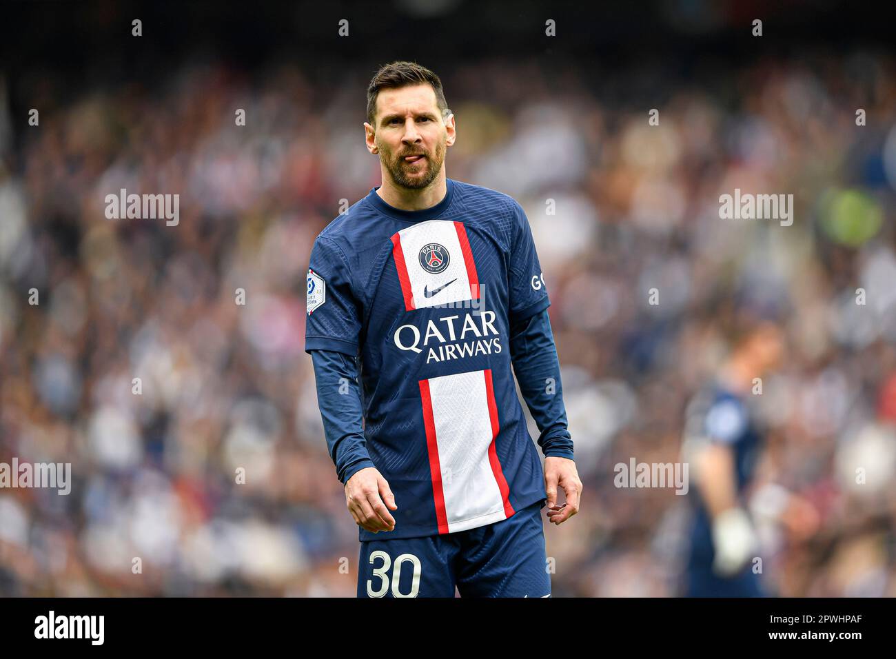 Paris, France. 30th Apr, 2023. Leo Lionel Messi during the Ligue 1 Uber ...