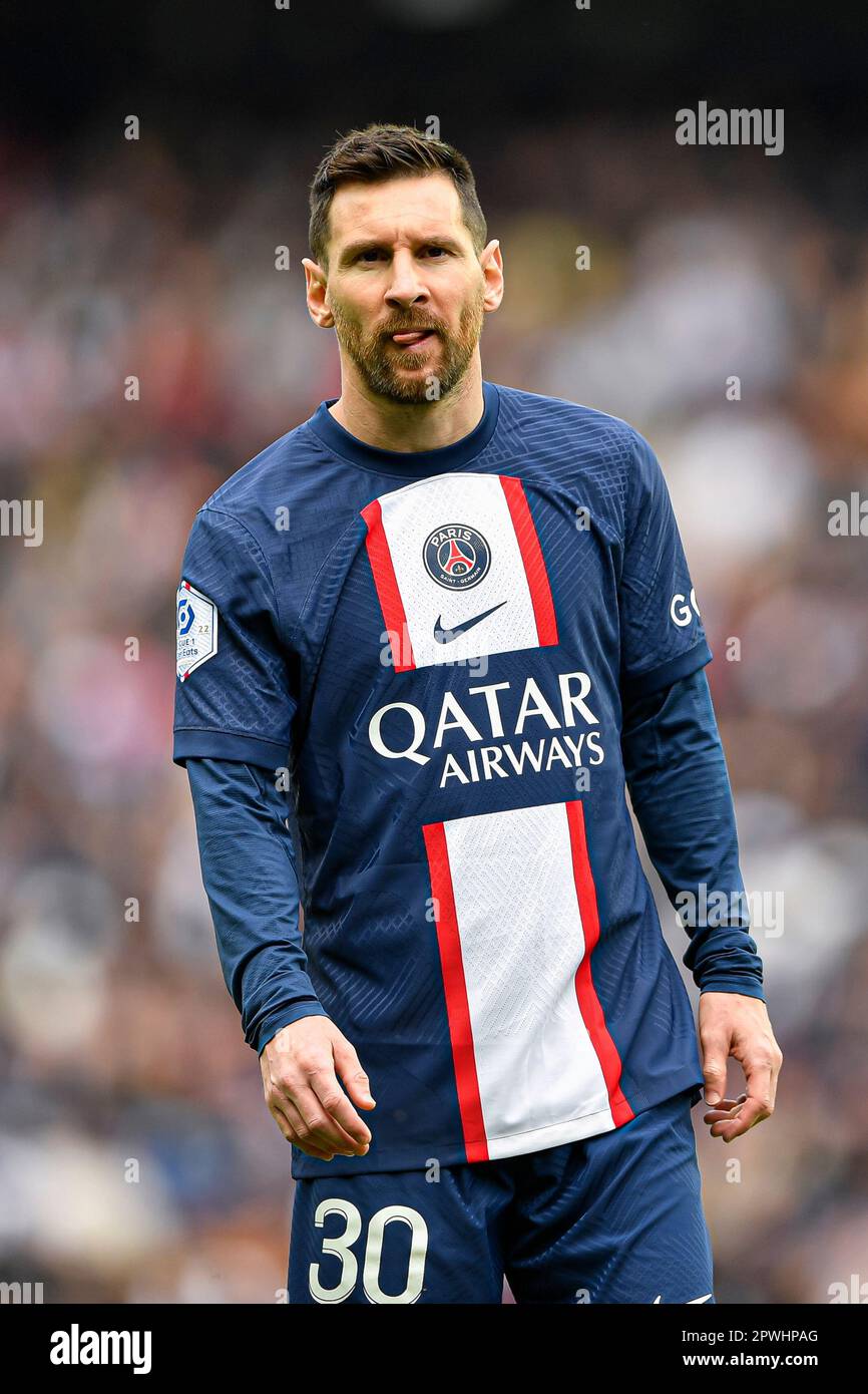 Paris, France. 30th Apr, 2023. Leo Lionel Messi during the Ligue 1 Uber ...