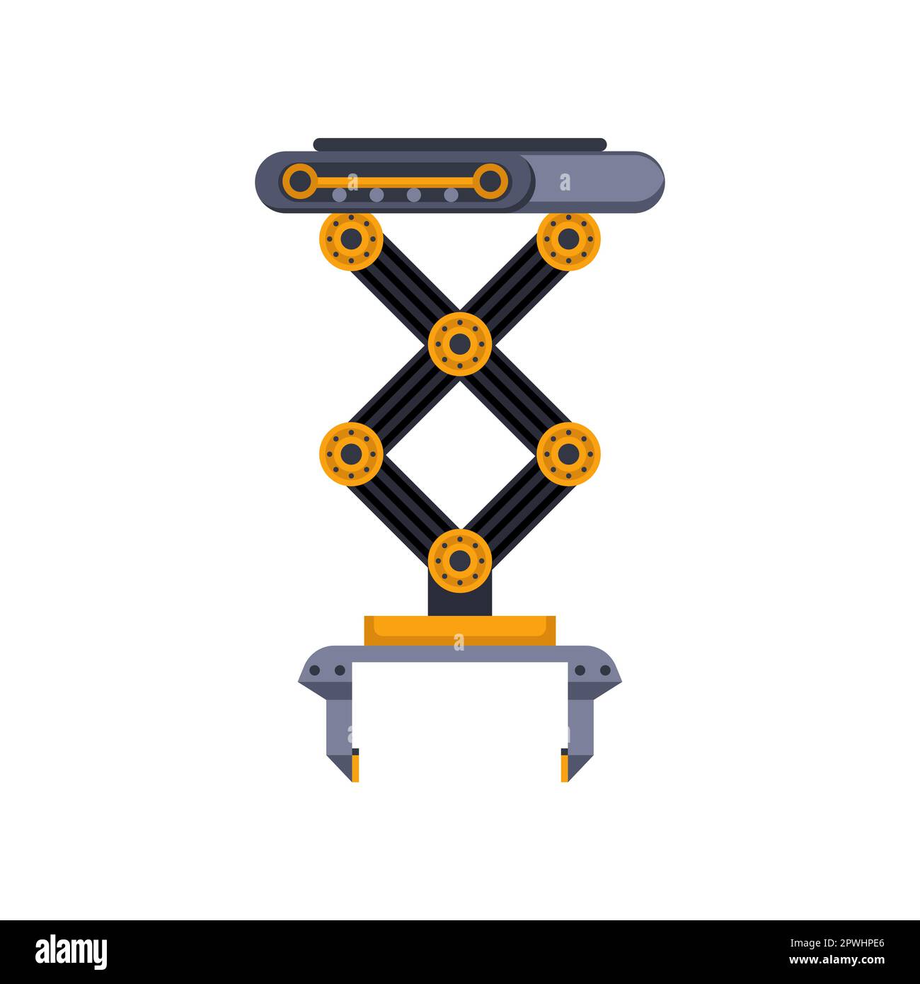 Robot arm or hand for conveyor belt on white background Stock Vector ...