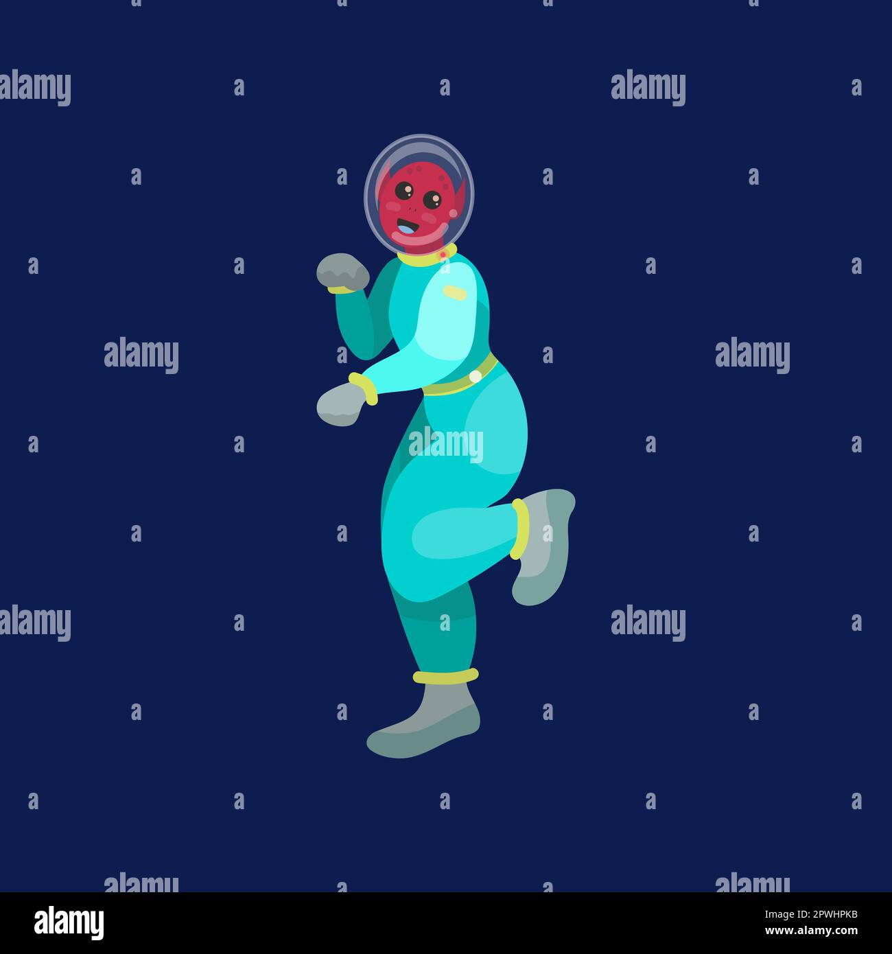 Cartoon astronaut man smiling hi-res stock photography and images - Alamy