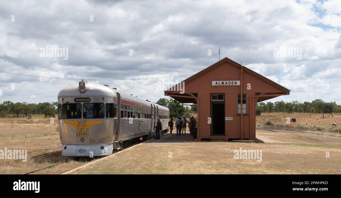 Savannah Lander Train stopped at Almaden Station, near Chillagoe ...
