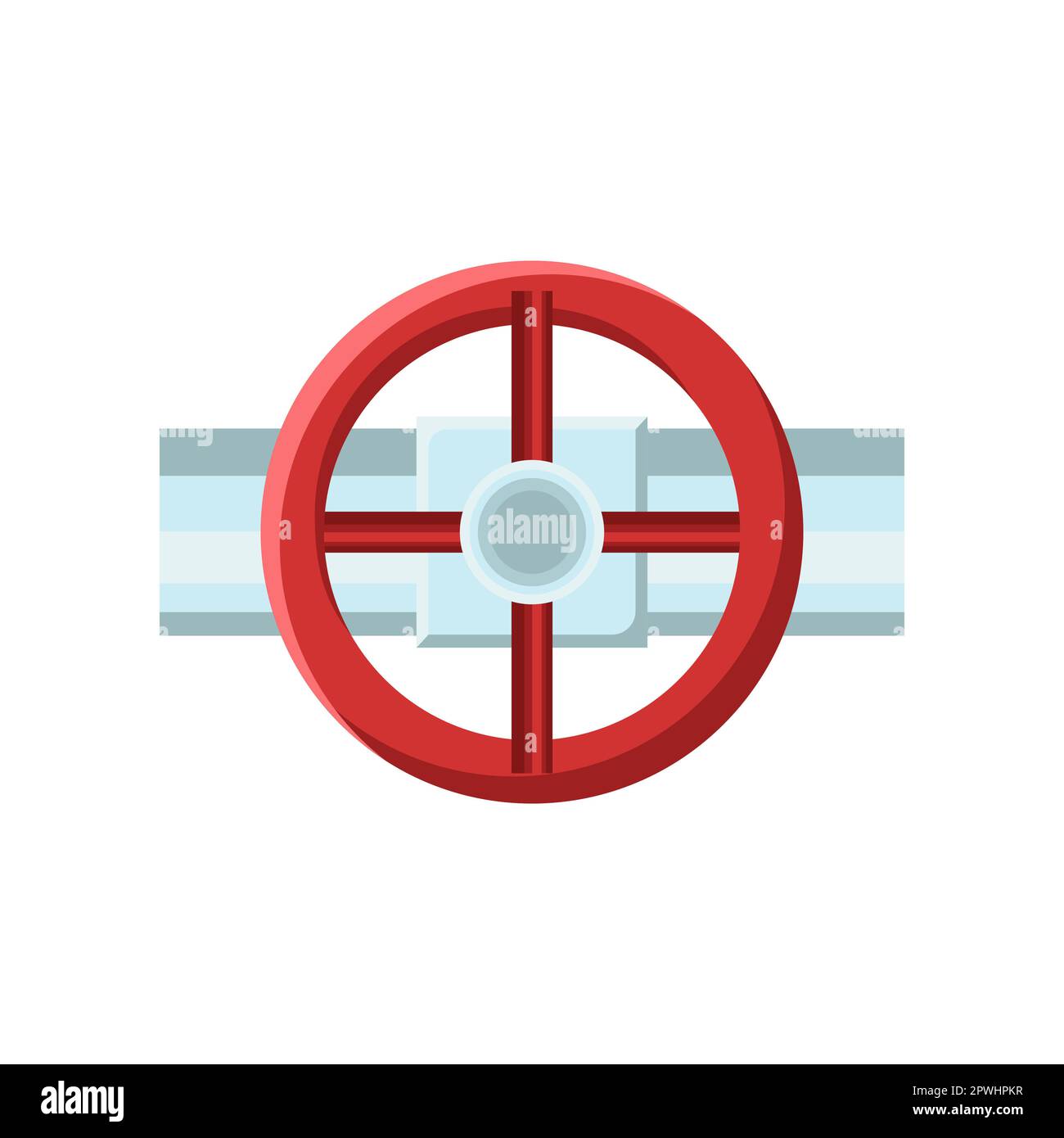 Pipe with valve top view vector illustration Stock Vector Image & Art ...