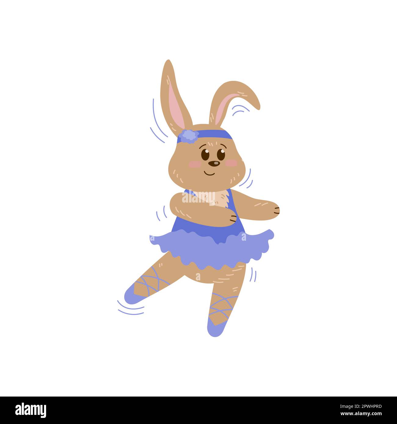 Baby rabbit in blue tutu and pointe shoes in Scandinavian style Stock ...