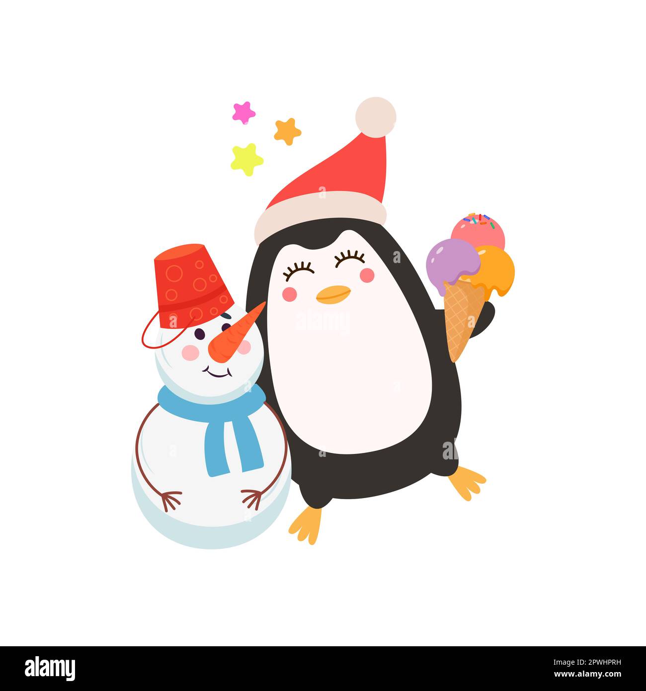Penguin with ice cream Stock Vector Images - Alamy