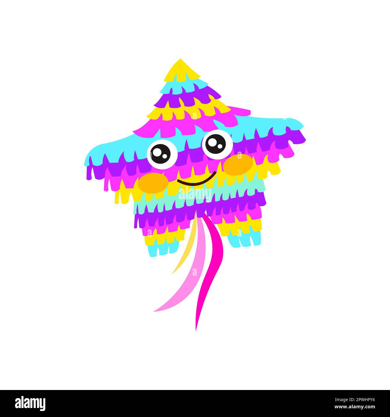 Cute pinata star cartoon character vector illustration Stock Vector ...