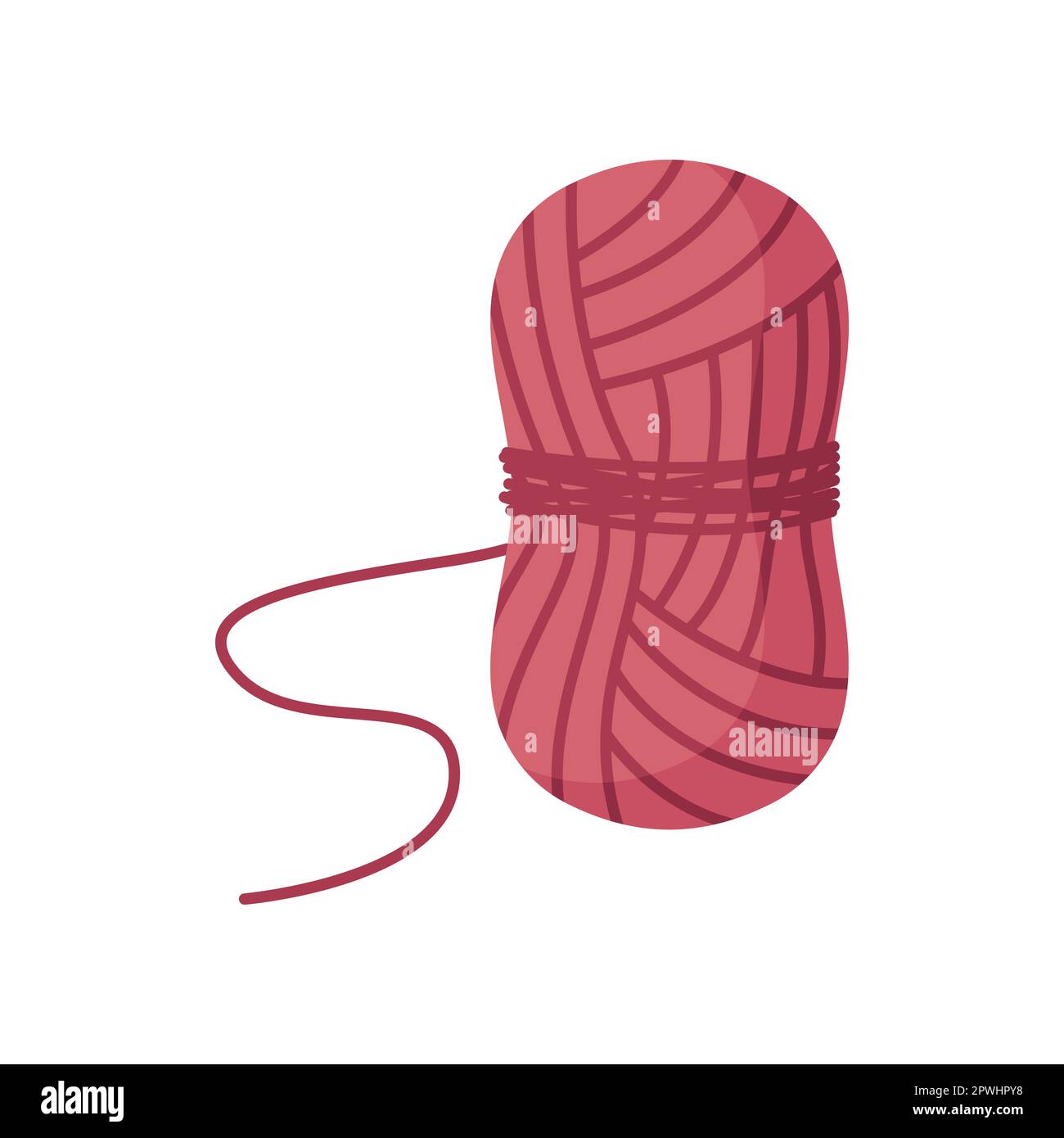 Skein of red cotton yarn cartoon illustration Stock Vector Image & Art ...