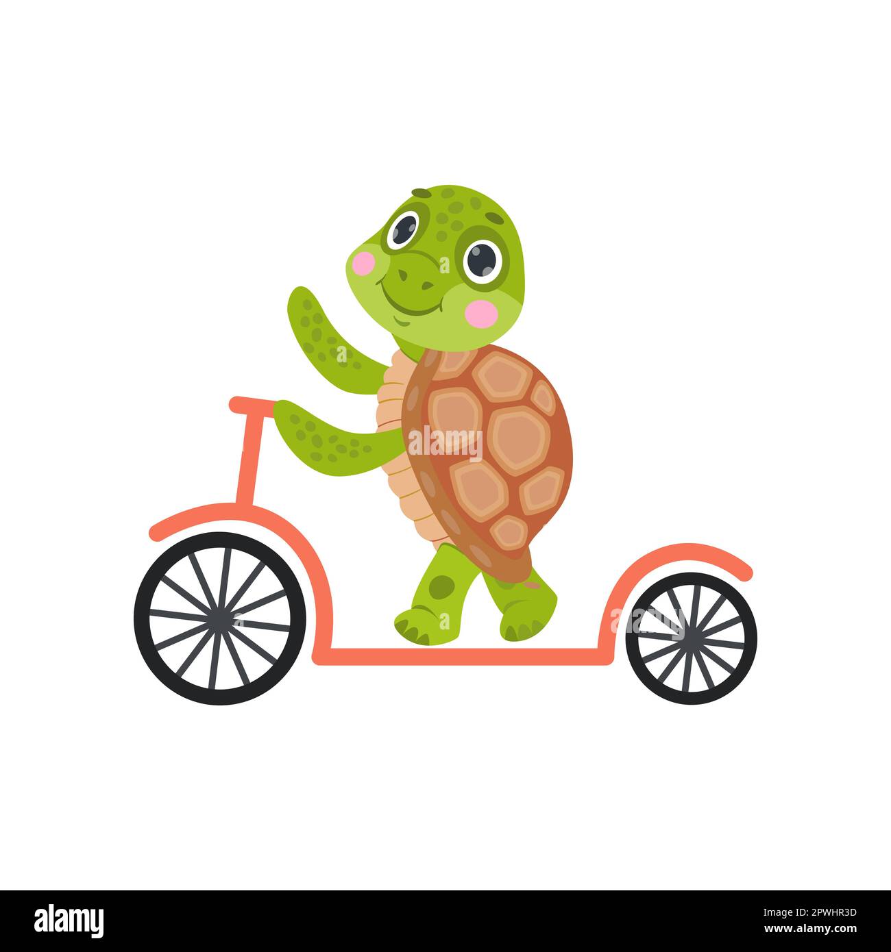 Comic turtle on scooter vector illustration Stock Vector Image & Art ...