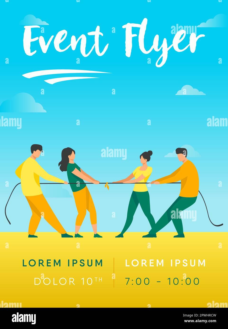 People pulling opposite ends of rope flat vector illustration Stock ...