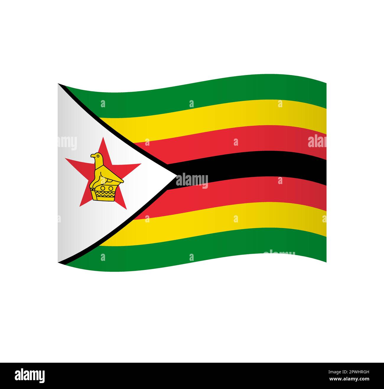 Zimbabwe flag - simple wavy vector icon with shading Stock Vector Image ...