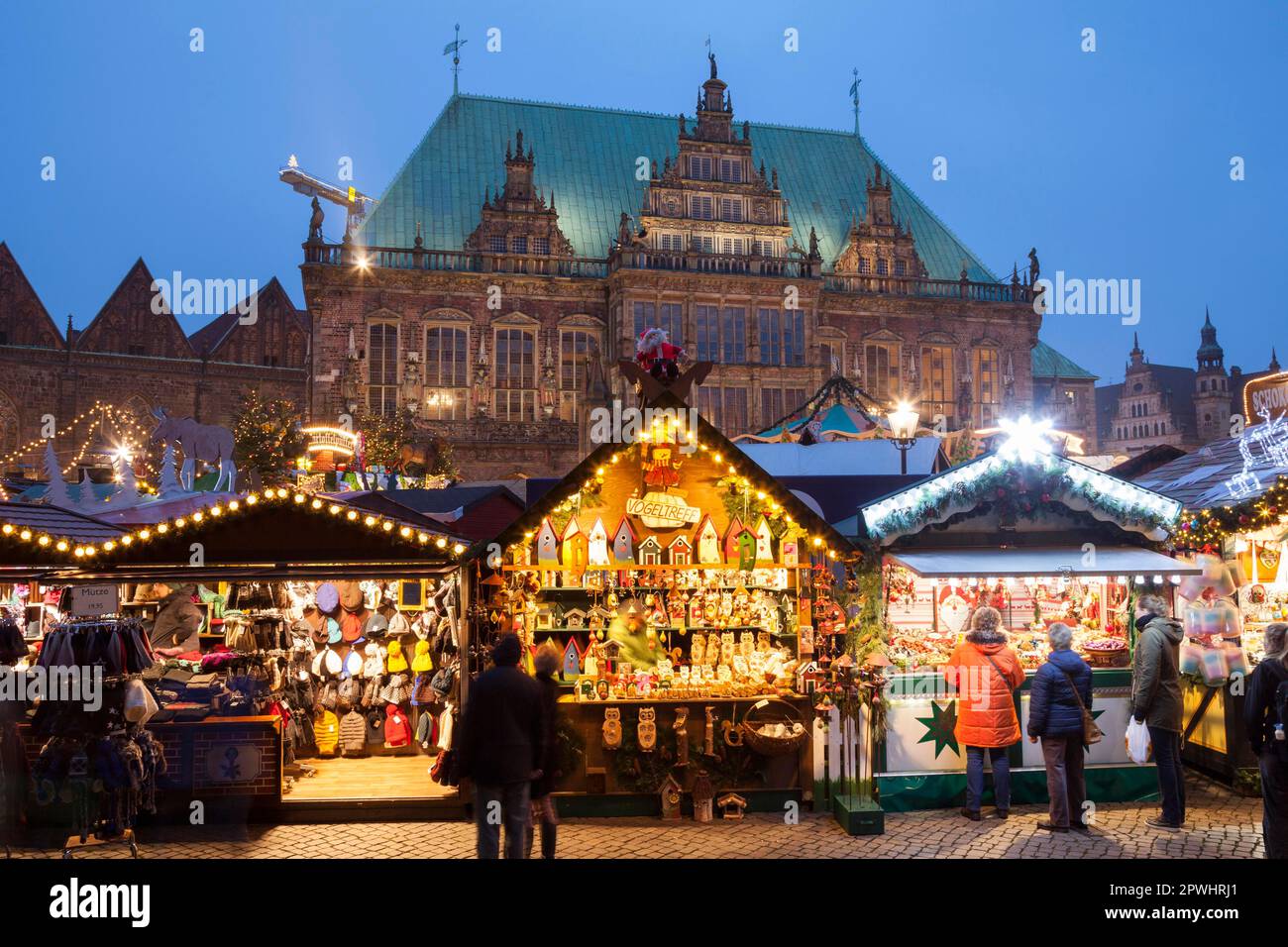 Christmas Market, Town Hall, Market Square, Bremen, Germany Stock Photo ...