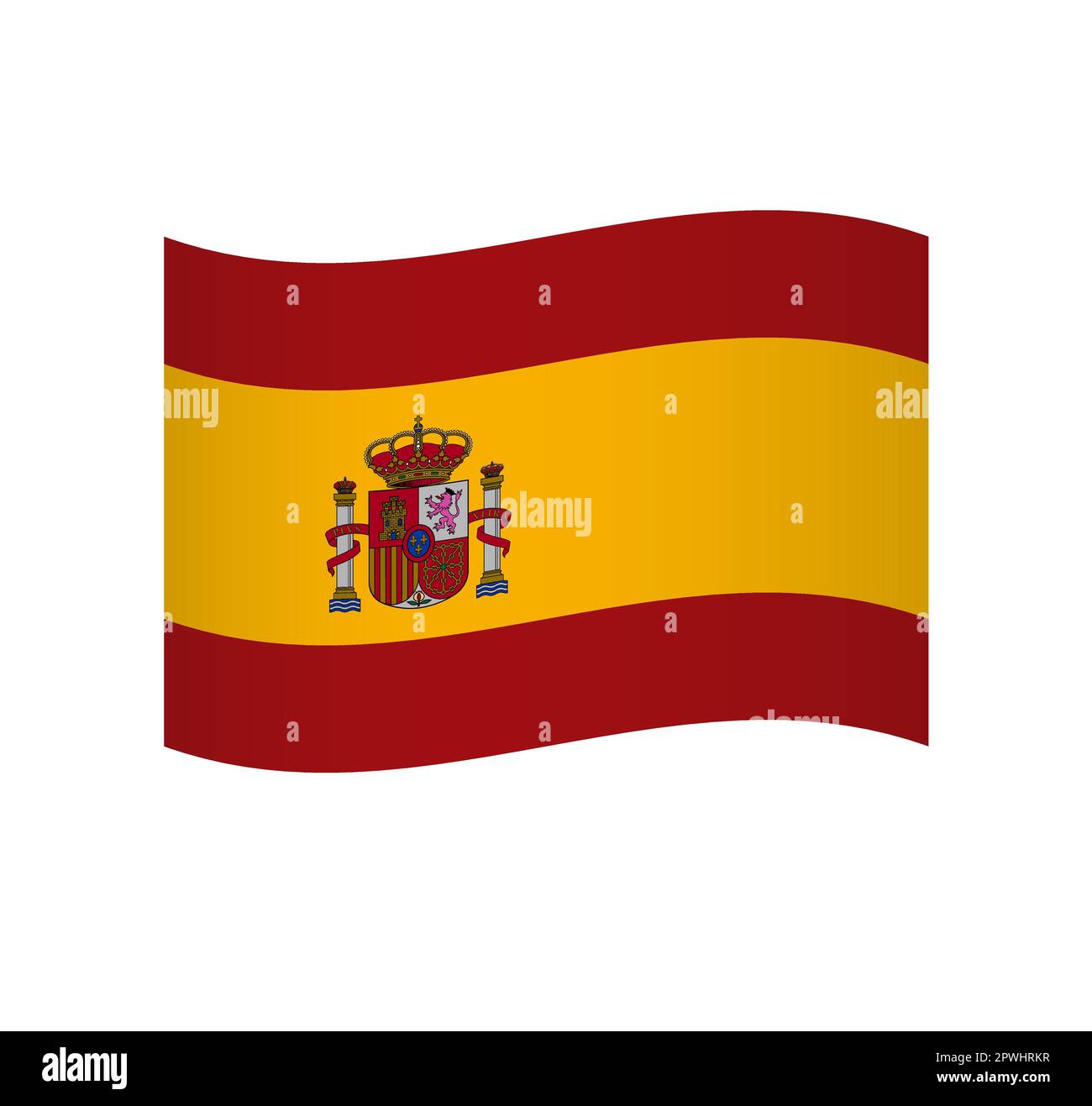 Spain flag - simple wavy vector icon with shading Stock Vector Image ...