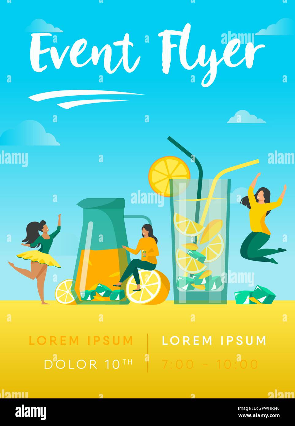 Girl drinking lemonade Stock Vector Images - Alamy