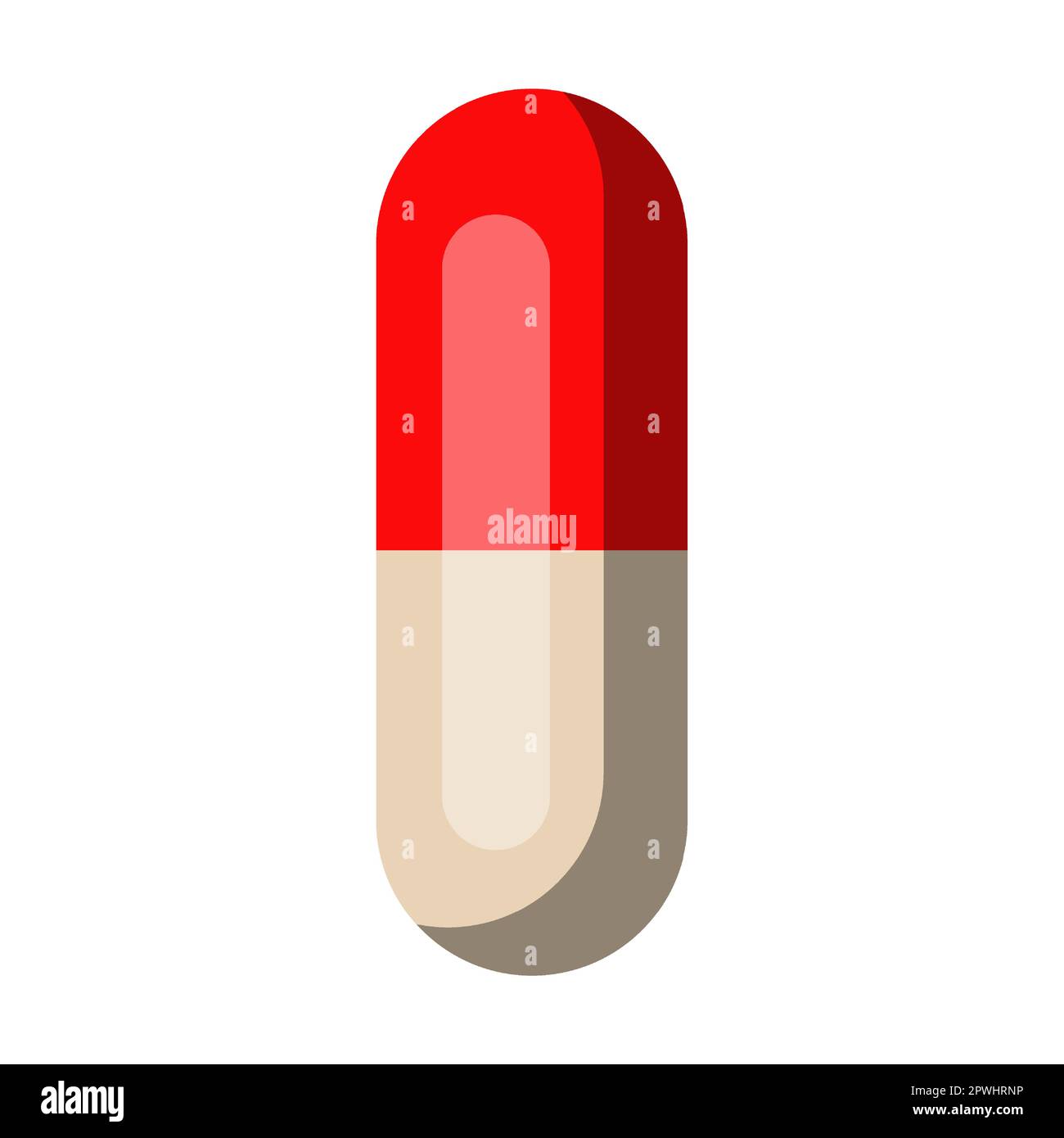 Oval capsule tablet, medical objects vector illustration. Cute cartoon ...