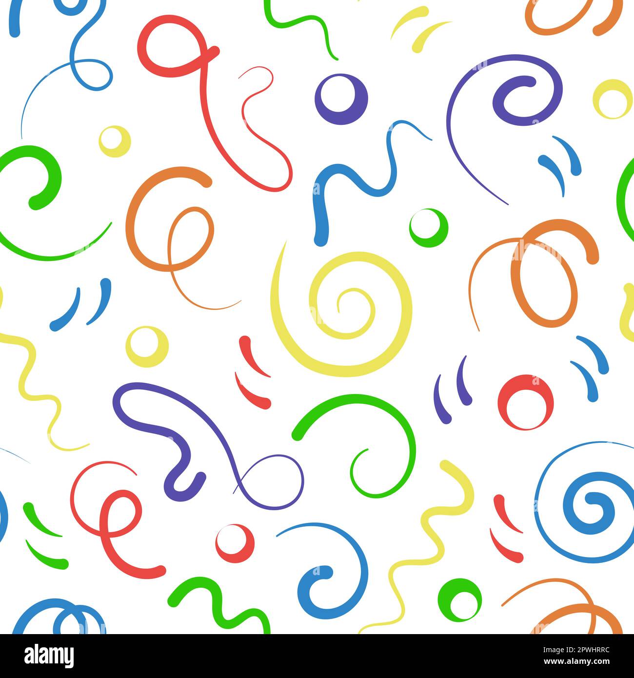 Doodle 90s style seamless pattern on white background with kid ...