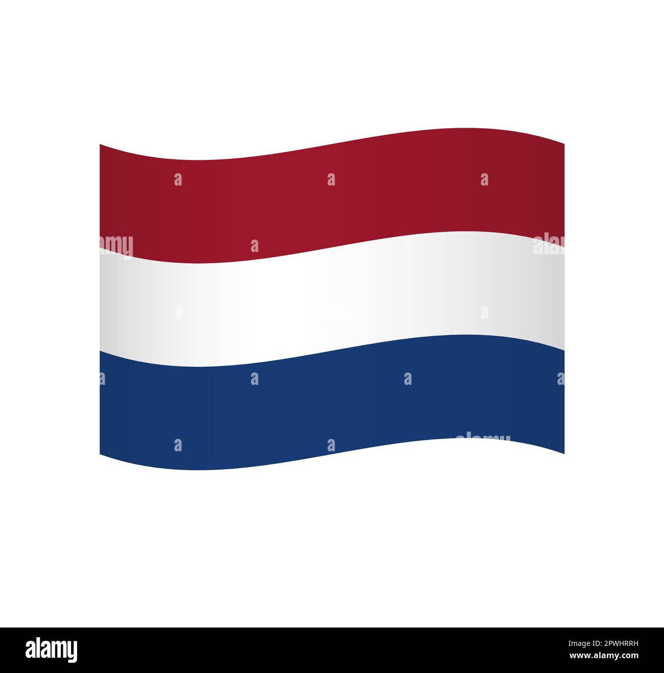 Netherlands flag - simple wavy vector icon with shading Stock Vector ...