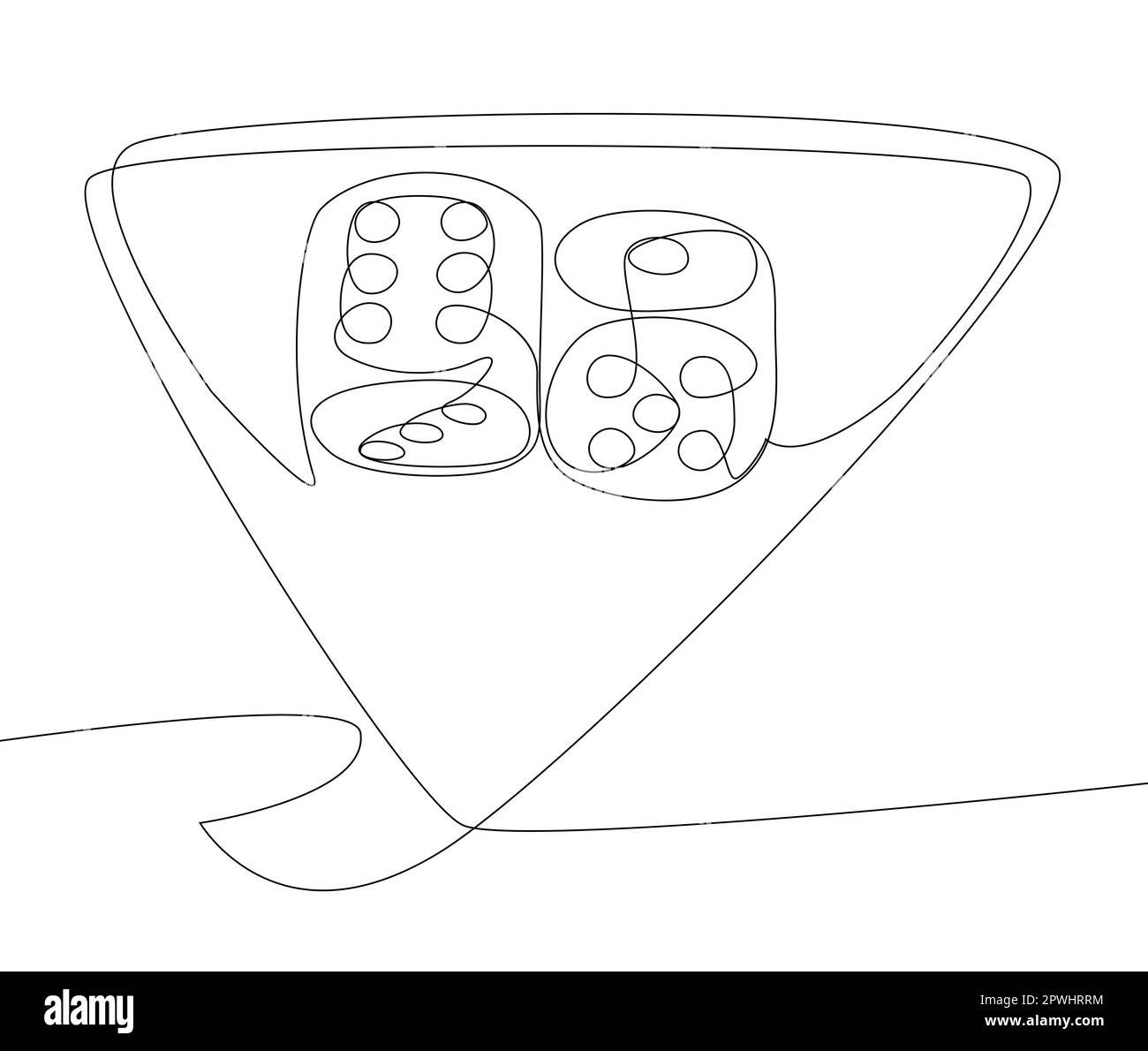 One Continuous Line Of Speech Bubble With Dice Thin Line Illustration Vector Concept Contour