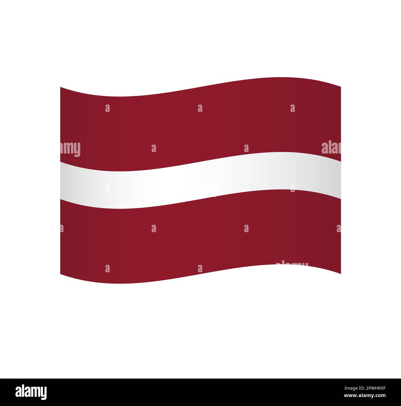 Latvia flag - simple wavy vector icon with shading Stock Vector Image ...
