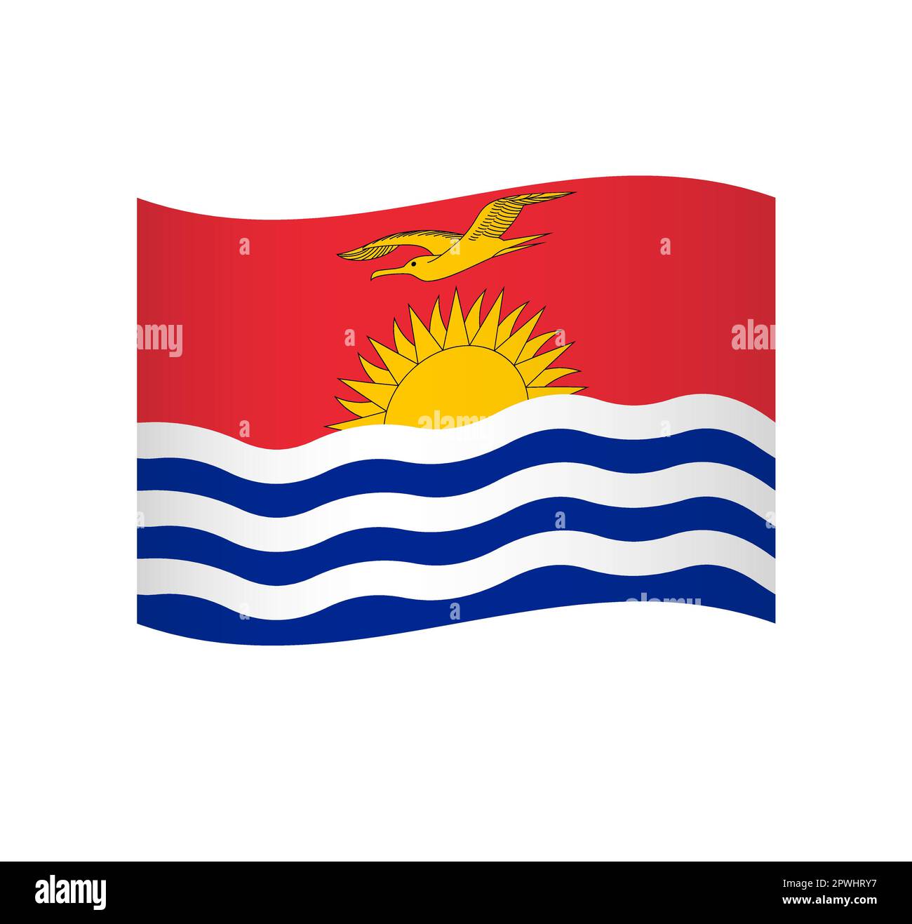 Kiribati flag - simple wavy vector icon with shading Stock Vector Image ...