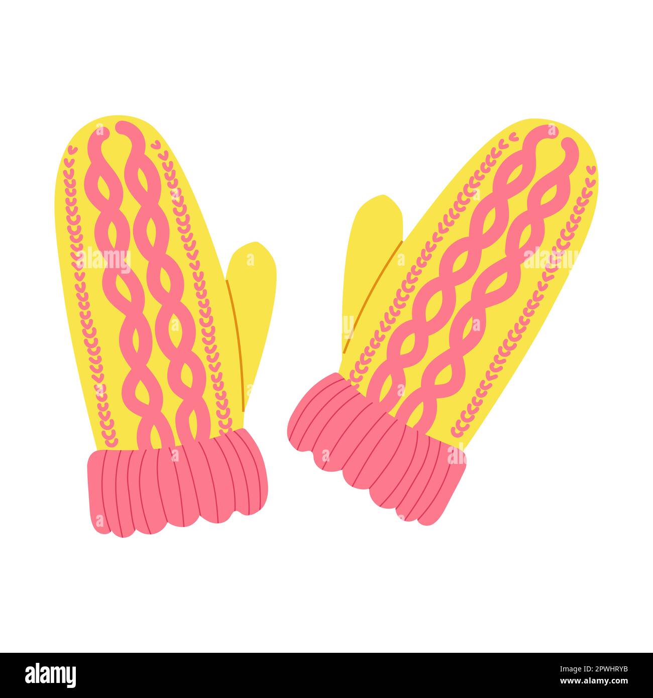 Knitted woolen clothes. Vector illustration of knitting, needlework ...